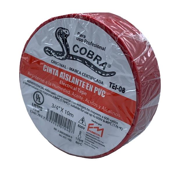 Teipe Rojo Cobra 3/4p X 10ml - Grupo Construmateriales