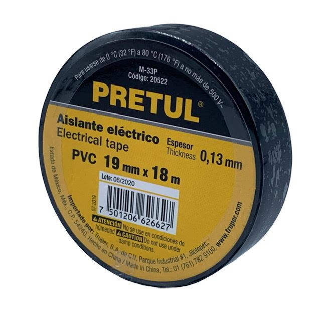 teipe negro electrico pretul 18mts