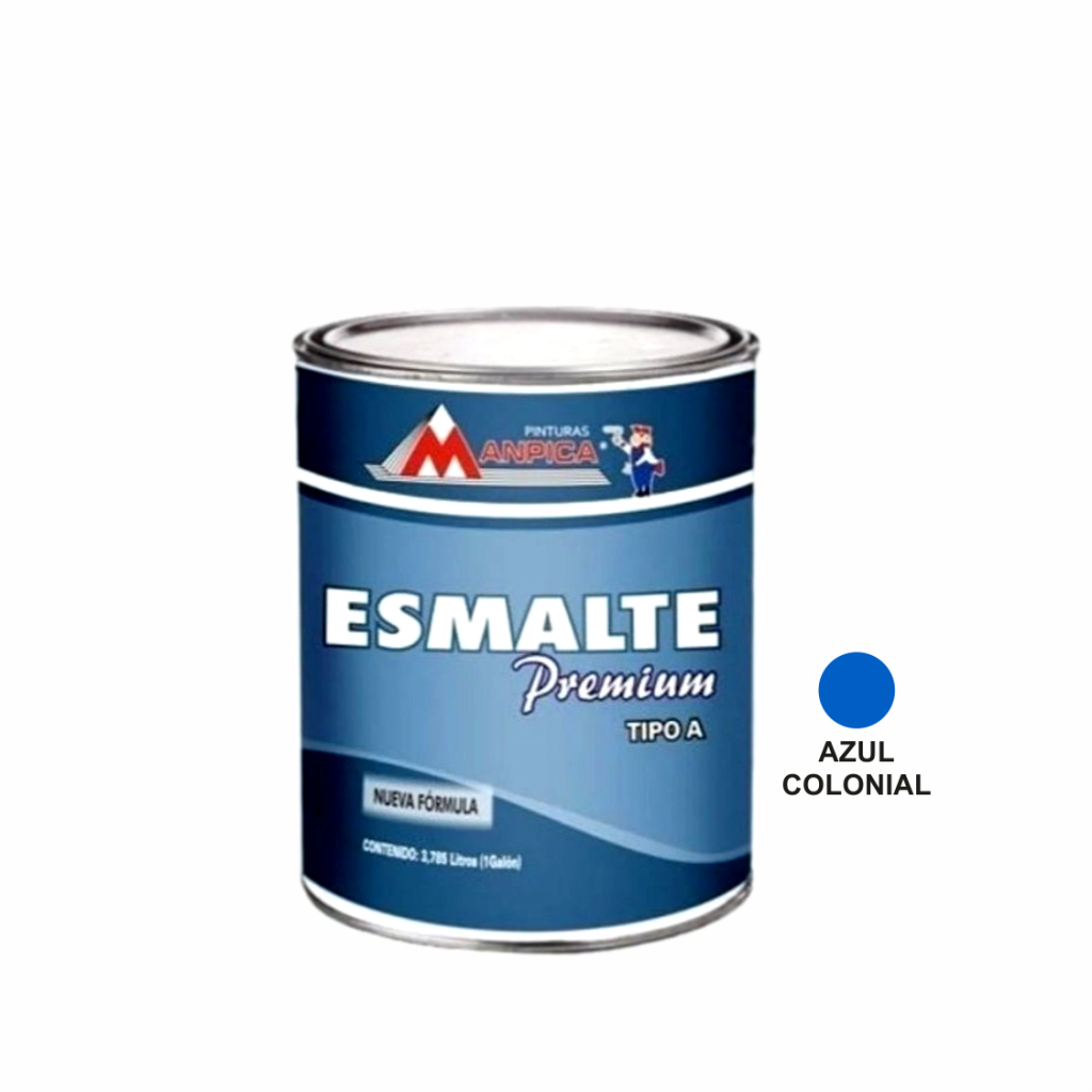 Pintura Esmalte 1/4 Azul Colonial Premium Manpica - Grupo Construmateriales