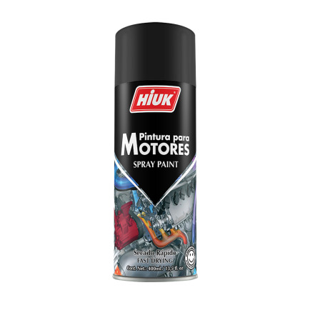 Pintura En Spray Para Motor Negro Mate 400ml Hiuk - Grupo Construmateriales