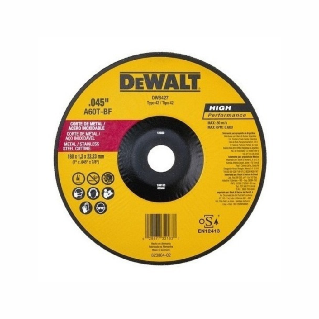 DISCO CORTE METAL/INOXIDABLE 7X0.45X7/8, solo en www.construmateriales.com